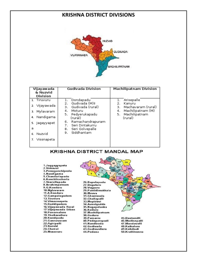 Krishna District Divisions | PDF
