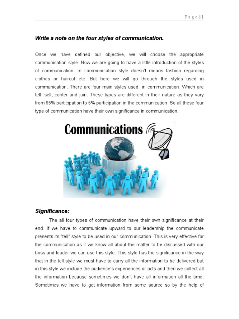 Styles of Communication | PDF | Lecture | Communication