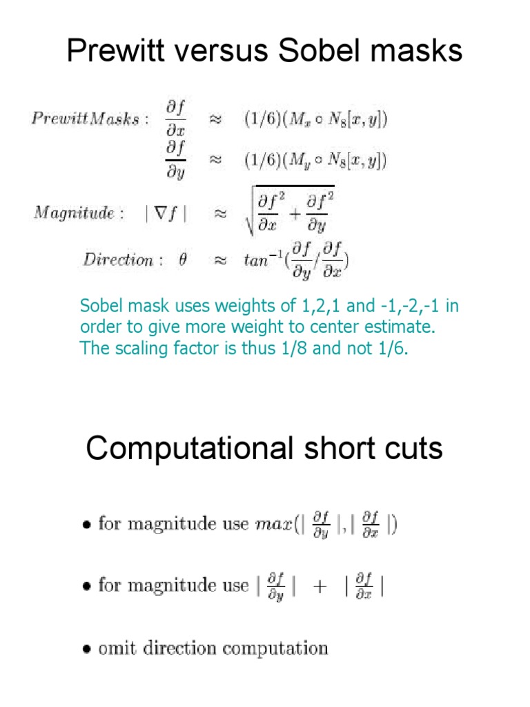 Prewitt Versus Sobel Masks | Download Free PDF | Algorithms | Signal ...