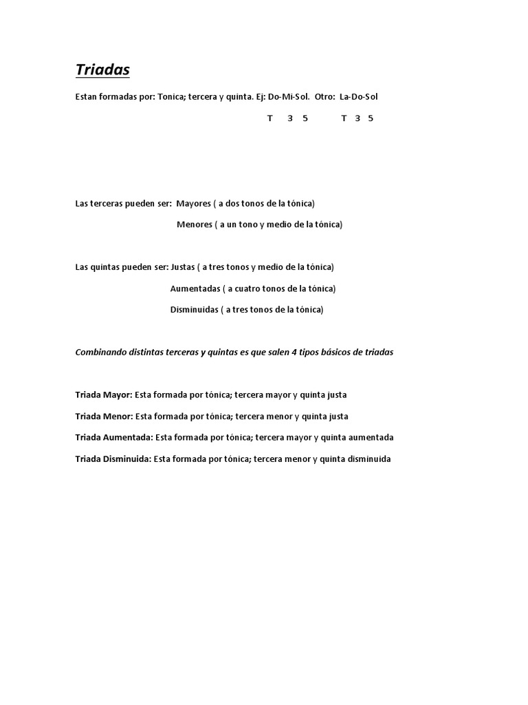 Guía Básica de Tríadas Musicales | PDF