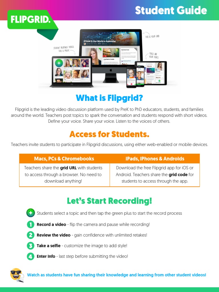 Flipgrid: Video Discussion Guide for Students | PDF