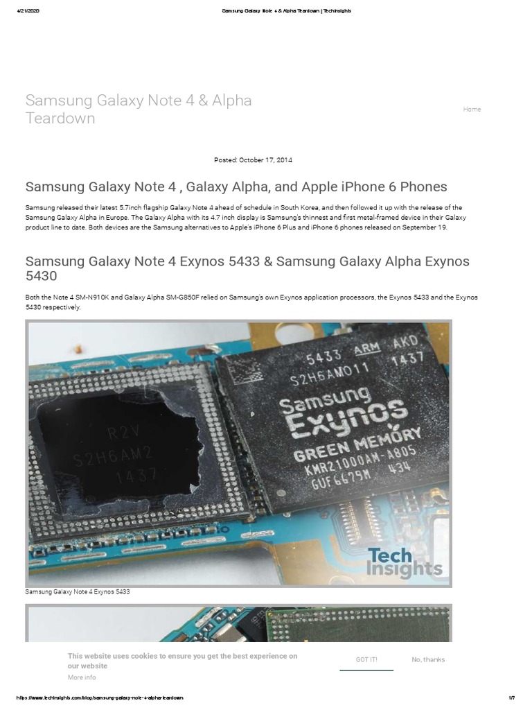 Samsung Galaxy Note 4 & Alpha Teardown | PDF | Samsung Electronics | I ...
