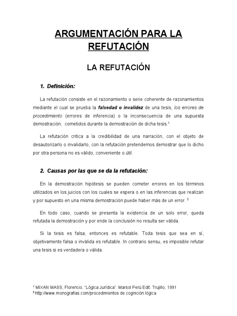 Guía sobre la Refutación Argumentativa | PDF | Falacia | Epistemología