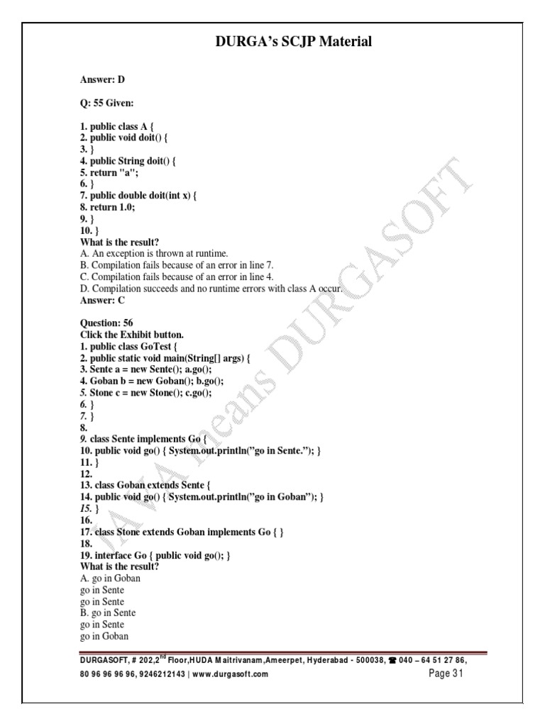 DURGA’s SCJP Material - A Guide to the Sun Certified Java Programmer ...