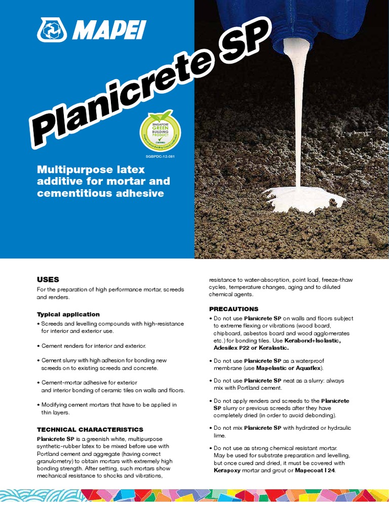 Multipurpose Latex Additive For Mortar and Cementitious: Adhesive | PDF ...