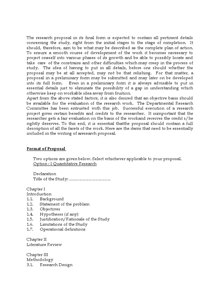 Proposal Format | PDF | Scientific Method | Hypothesis
