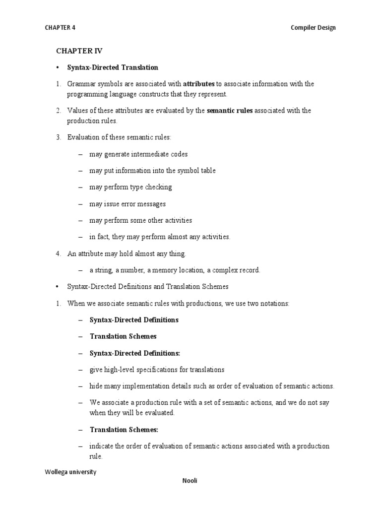 Syntax-Directed Translation: Compiler Design | Download Free PDF ...
