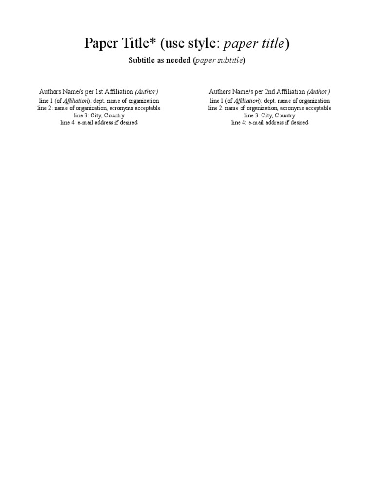 Paper Title (Use Style: Paper Title) : Subtitle As Needed (Paper ...