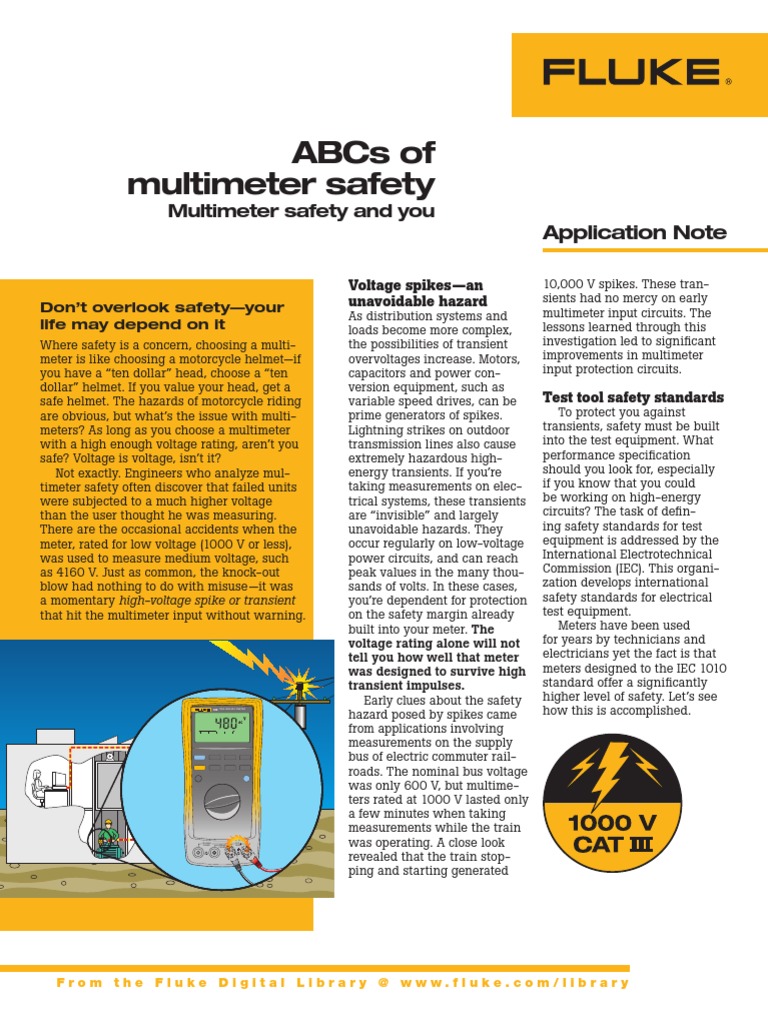 Fluke Multimeter Safety | PDF | Fuse (Electrical) | Electric Power ...