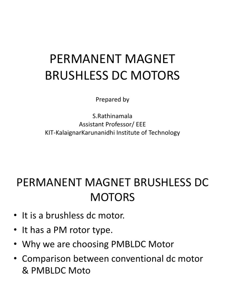 Overview of Permanent Magnet Brushless DC Motors | PDF | Electric Motor ...