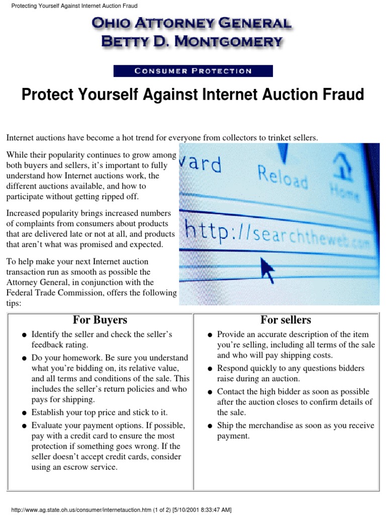 Internet Auction Fraud | PDF | Auction | Federal Trade Commission