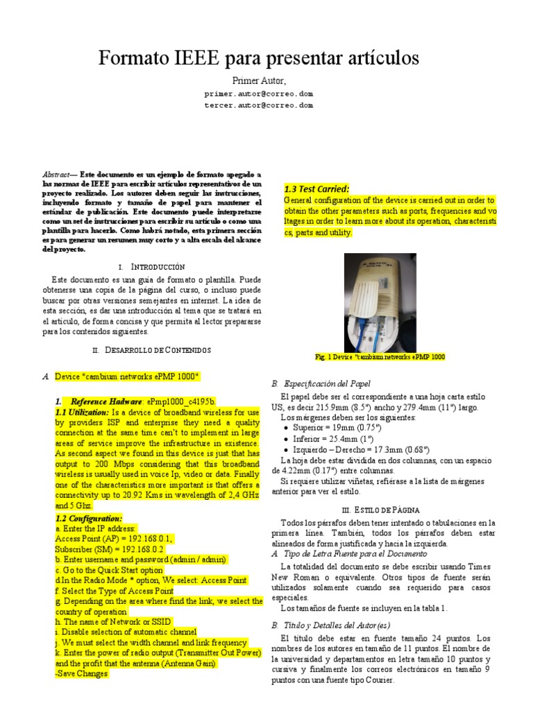 Guía de Formato IEEE para Artículos | PDF | Azul | Tecnología de medios
