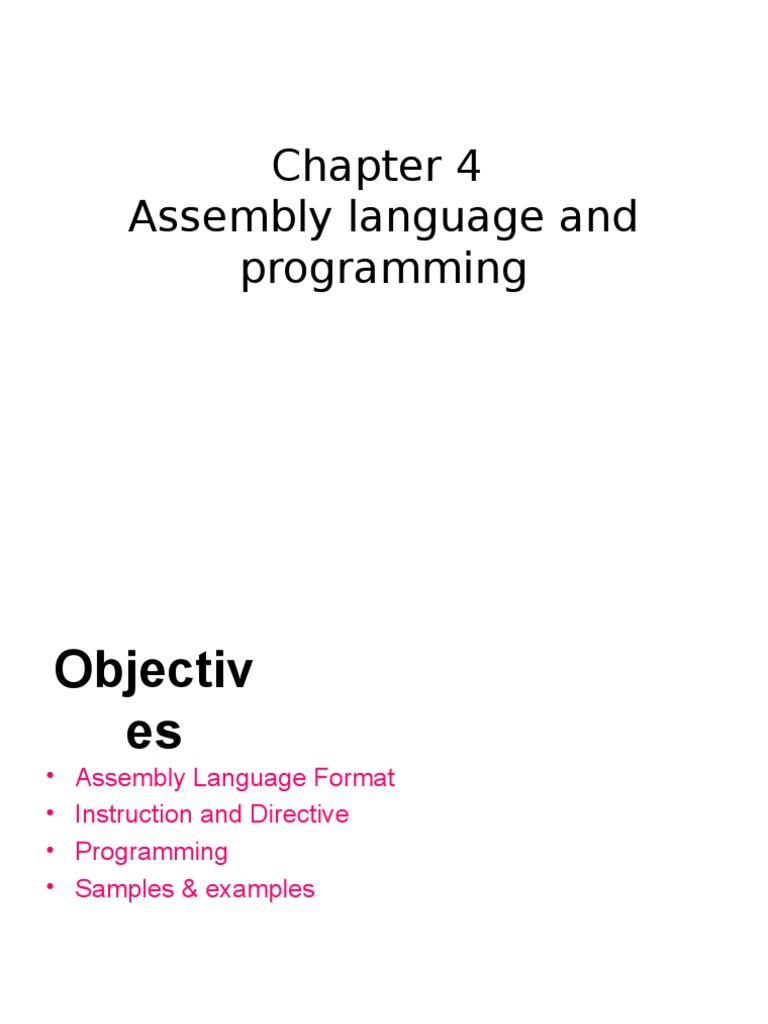Chapter 4 Assembly Language and Programming | PDF | Assembly Language ...