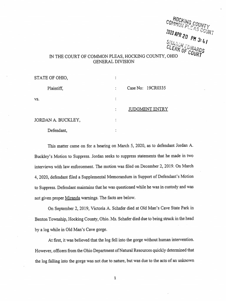 Jordan Buckley Judgement | PDF