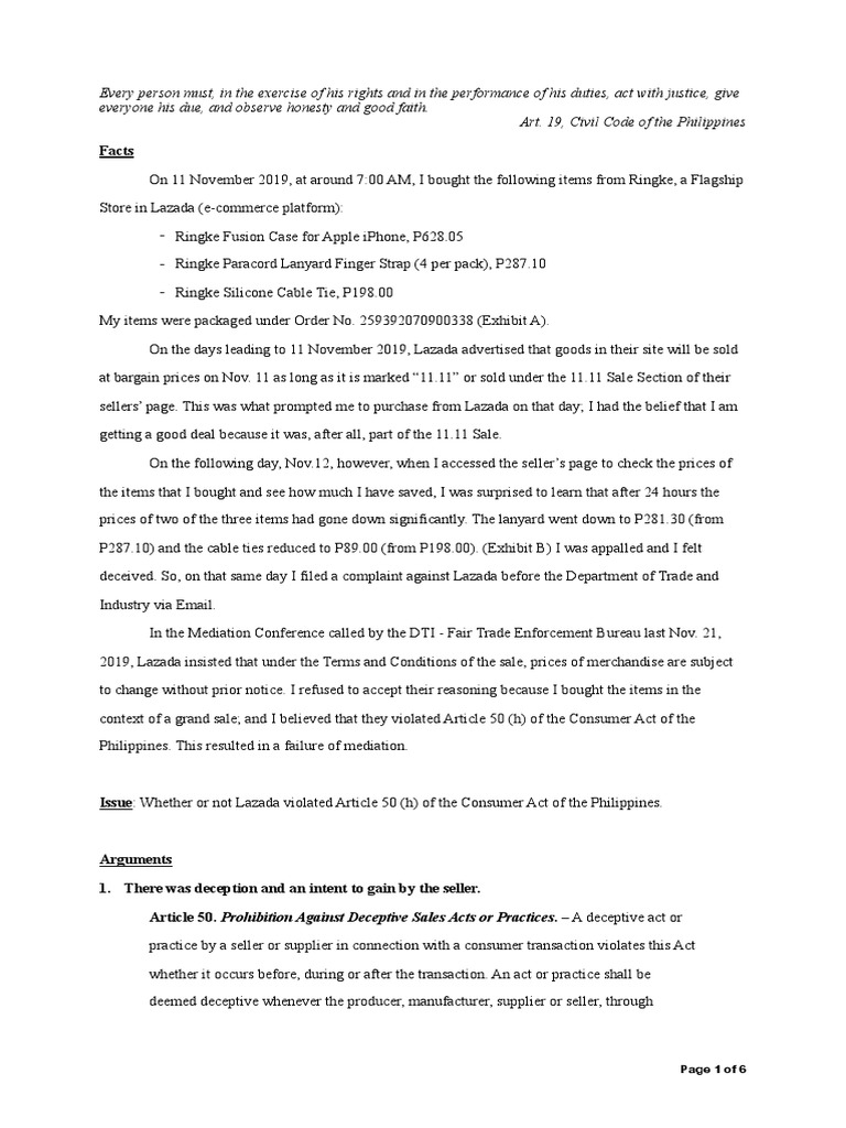 Evarola - Position Paper - DTI PDF | PDF | Sales | Deception