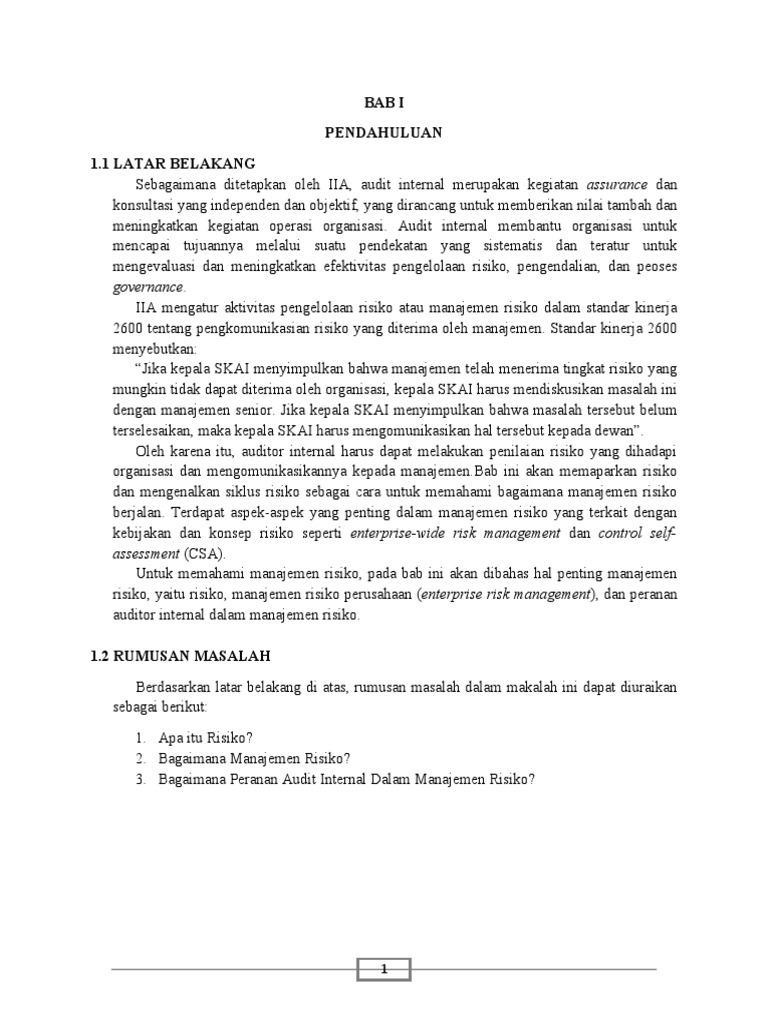 Makalah Bab 4 Audit Internal | PDF