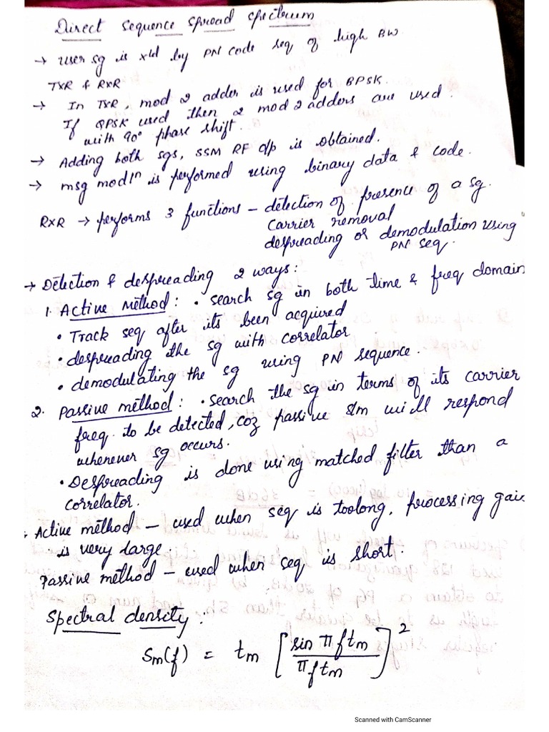 Spread Spectrum Technique. WMC-unit 3 | PDF