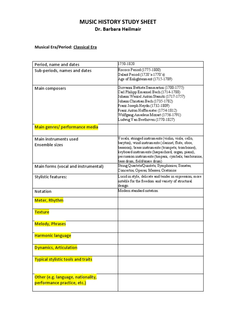 Classical Era Music History Overview | PDF | Musical Forms | Classicism