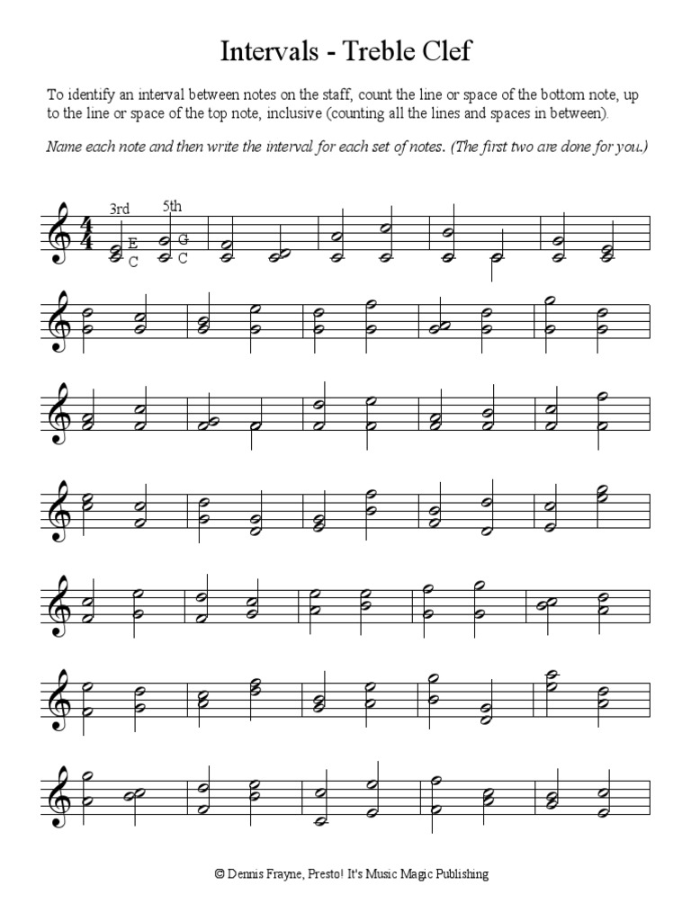 Intervals Treble Clef | PDF