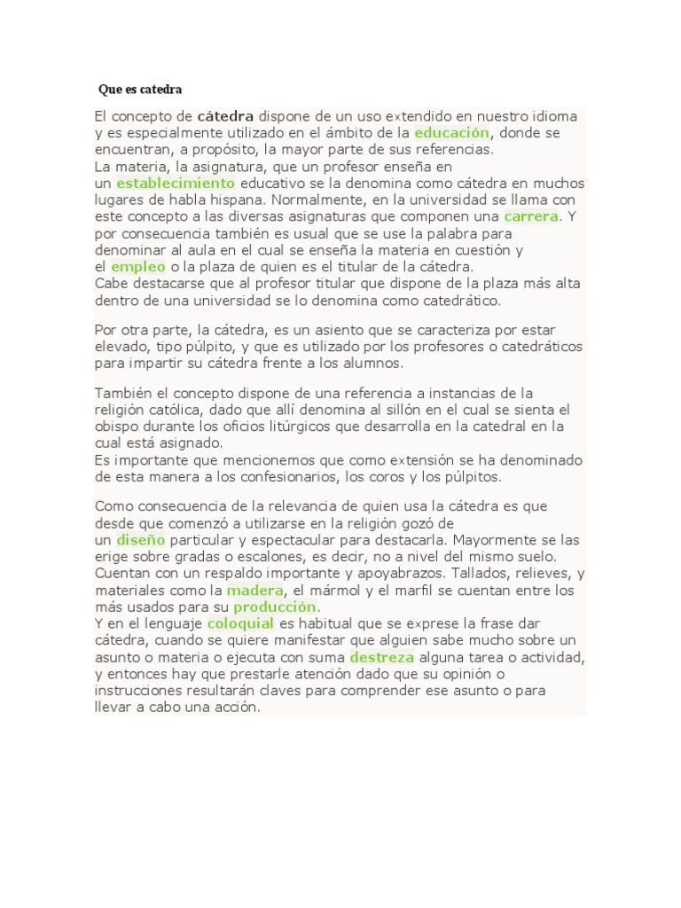 Que Es Catedra | PDF