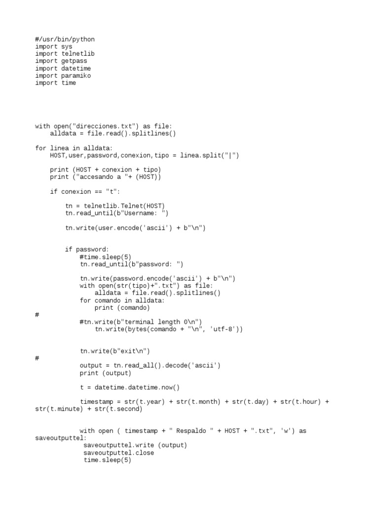 Automated Device Configuration and Backup Script Using Telnet and SSH ...