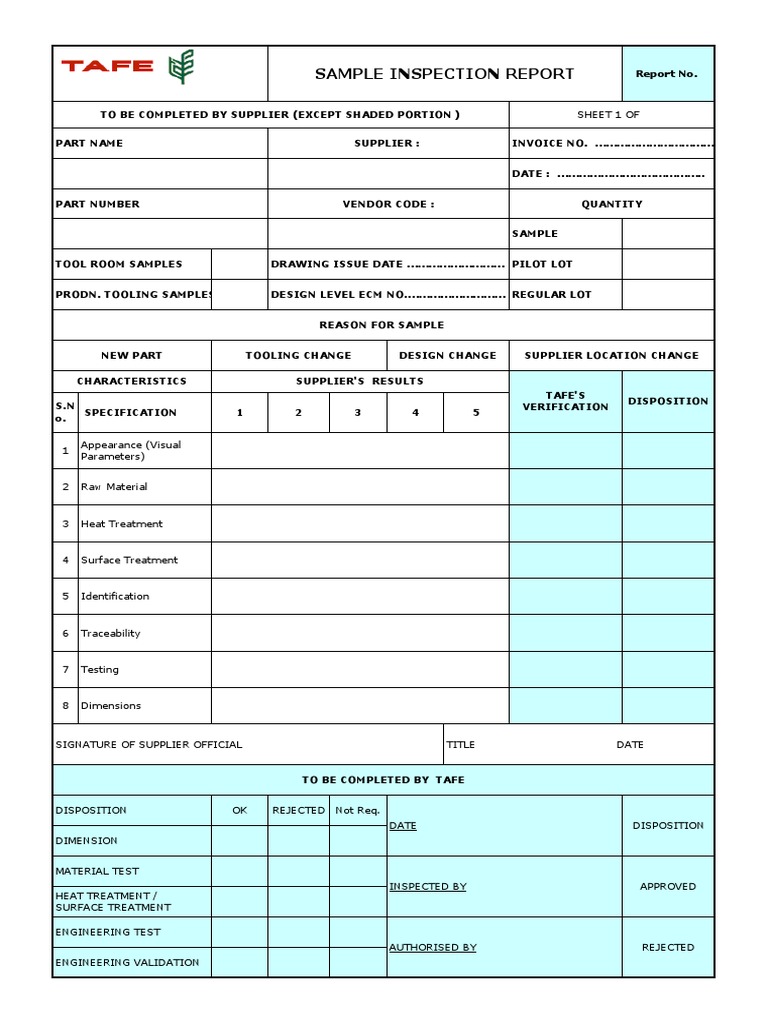 Supplier Sample Inspection Guide | PDF | Engineering