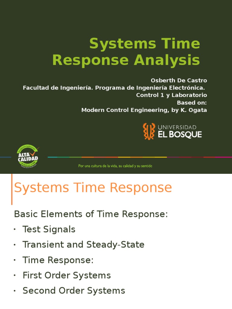 Control 1 - 05 - Systems Time Response | PDF | Cybernetics | Systems ...