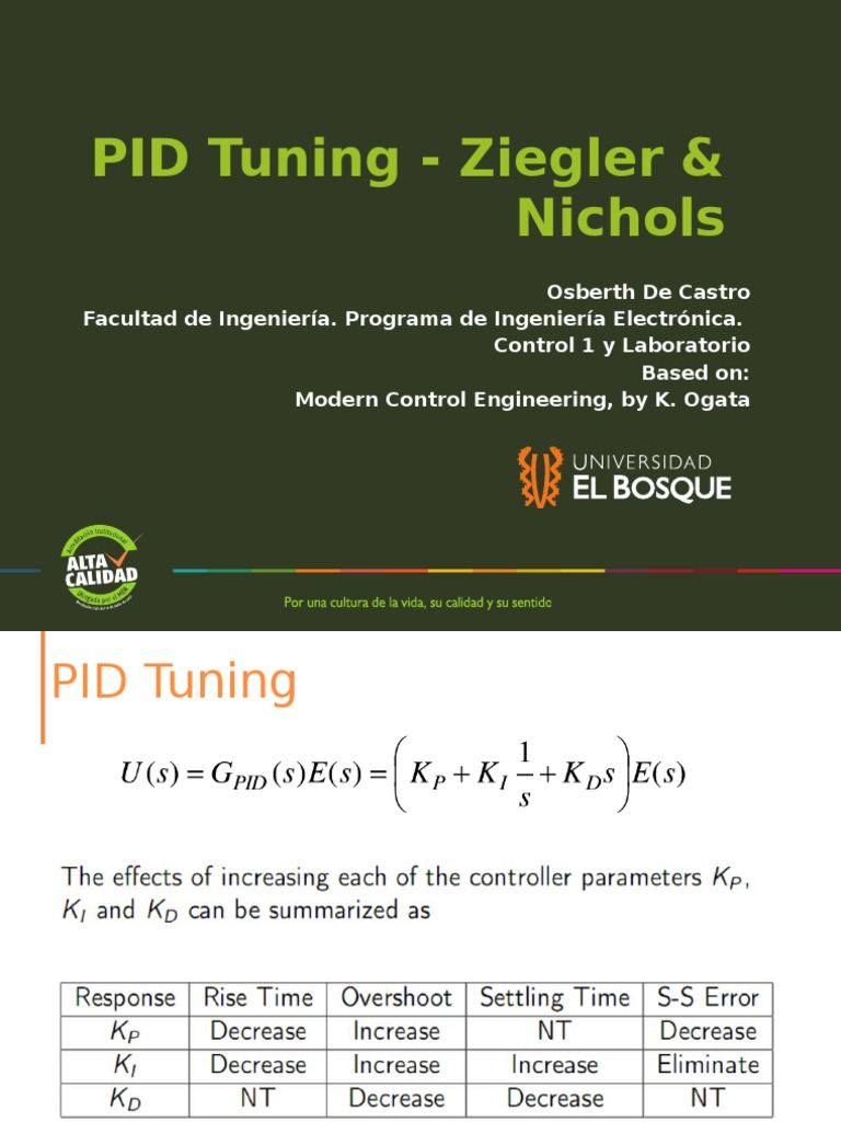 Control 1 - 09 - PID Tuning - Ziegler Nichols | PDF