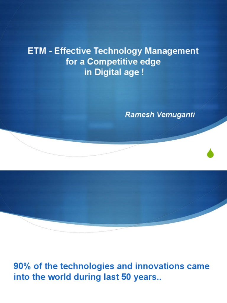 ETM - Effective Technology Management For A Competitive Edge in Digital ...