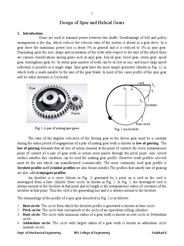 Design Procedure For Spur and Helical Gear PDF | PDF | Gear | Strength ...