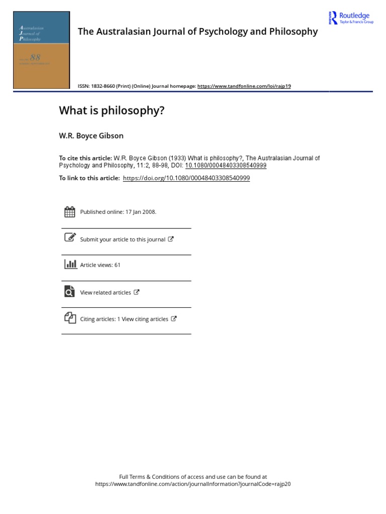 What Is Philosophy | PDF | Reason | Intuition