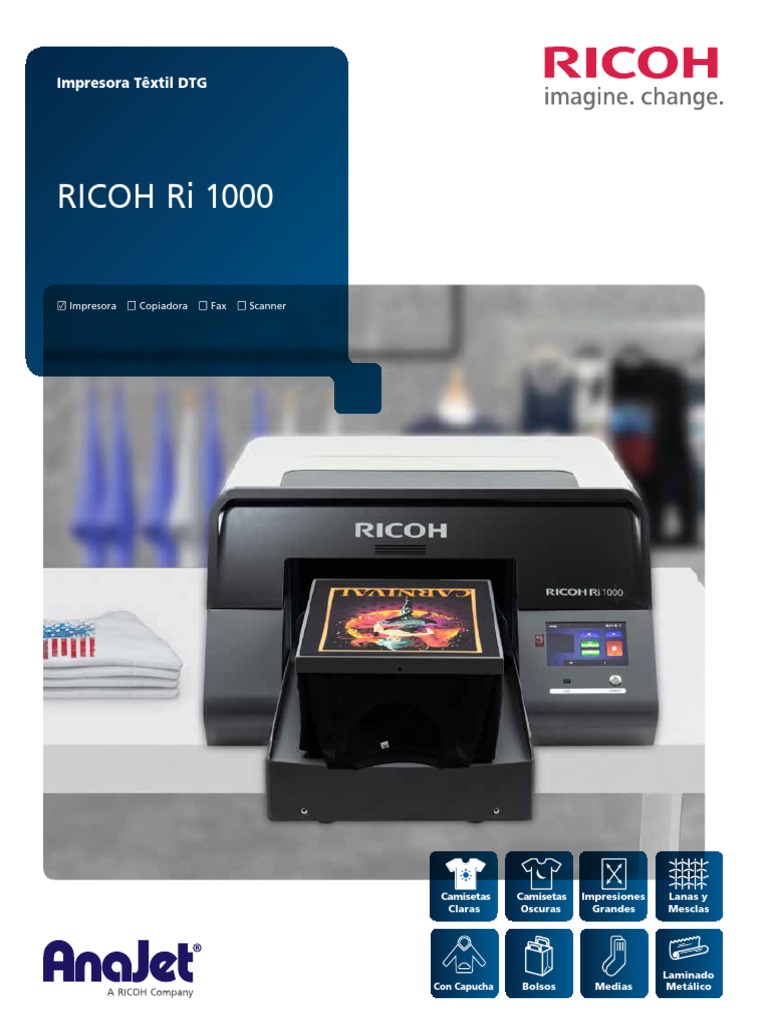 Ricoh Ri-1000 | PDF | Impresora (Computación) | Equipo de oficina