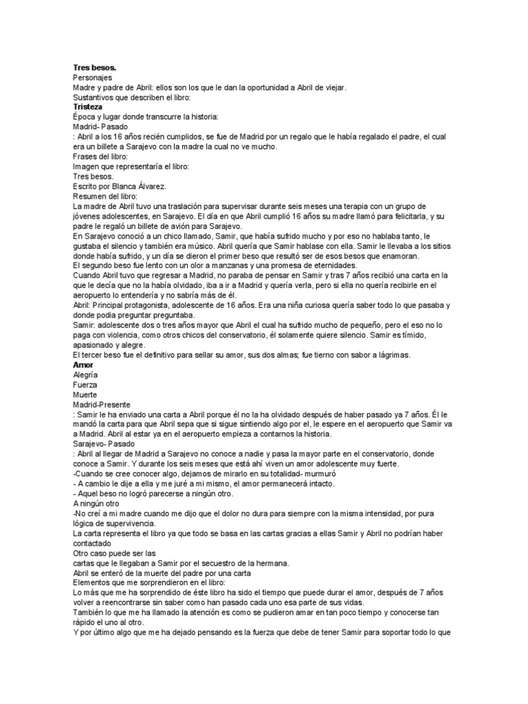 Tres Besos | PDF | Amor