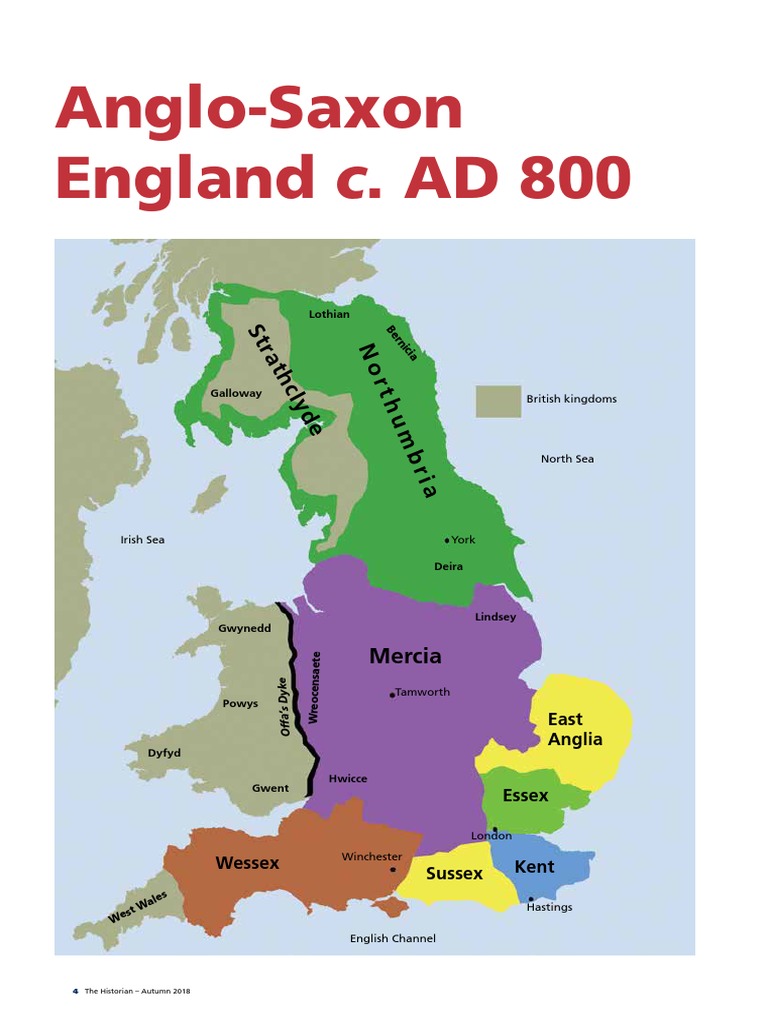 Anglo-Saxon England C. AD 800: Strathclyde Northumbria | PDF | British ...
