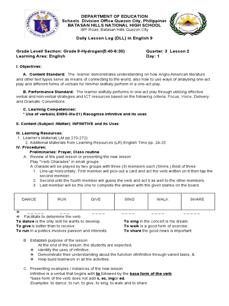 DAILY-LESSON-LOG-revised Sample | PDF | Adjective | Verb