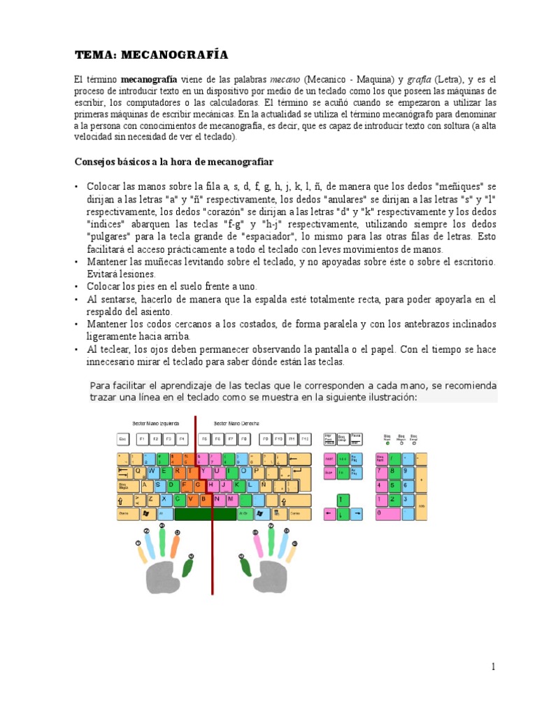 Guia Mecanografia PDF | PDF | Máquina de escribir | Teclado