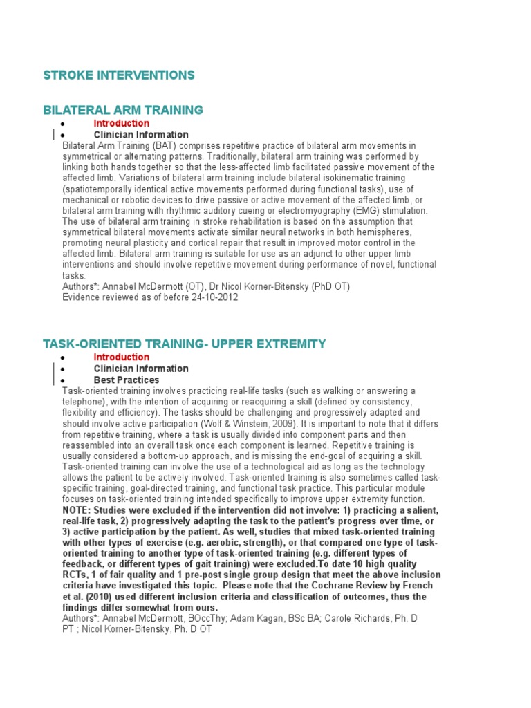 Stroke - OT EB Stroke Interventions | PDF | Hypertension | Stroke