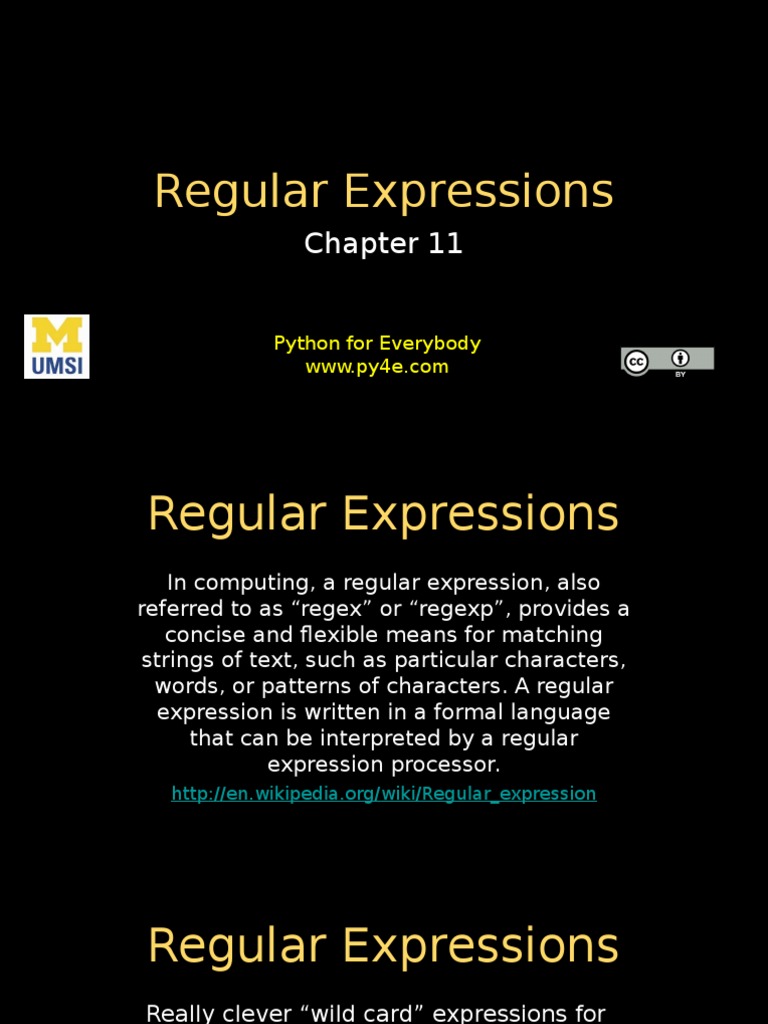 Regular Expressions: Python For Everybody | PDF | Regular Expression | Computer Data