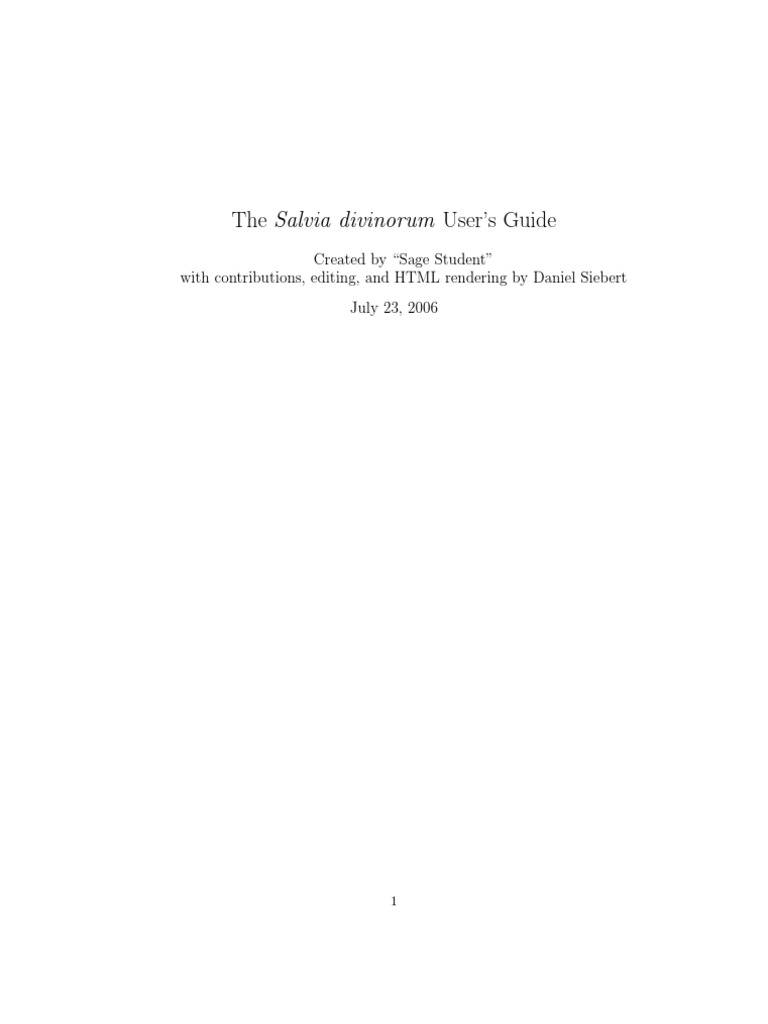 The Salvia Divinorum User's Guide | PDF | Tobacco Pipe | Nature