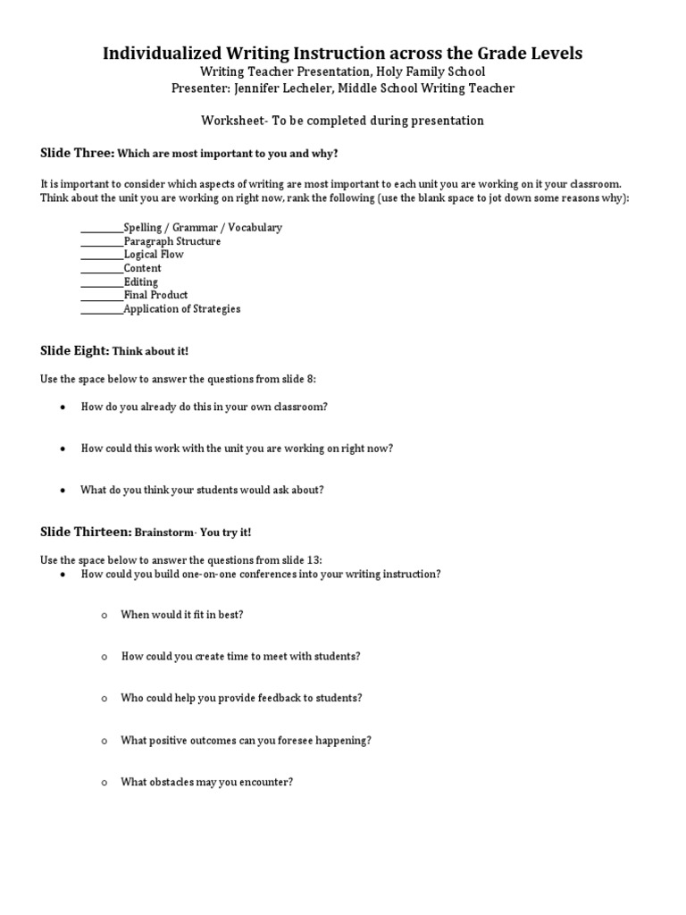 TLP Worksheet | PDF