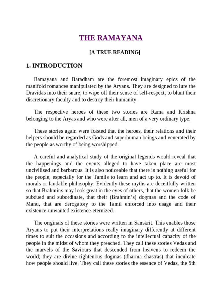 Ramayana - A True Reading | PDF | Sita | Ramayana