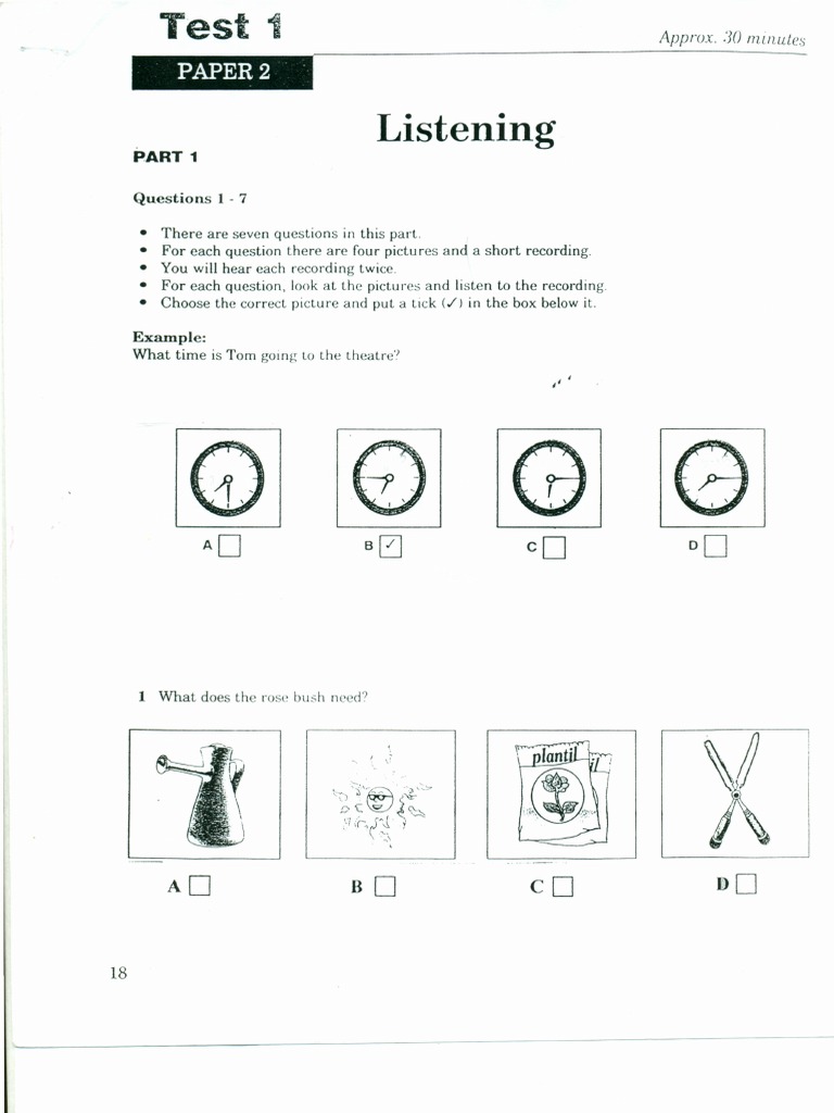 Pet Listening Practice Test 1 | PDF