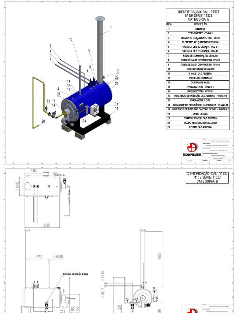 Projeto - Instalação Da Caldeira - Completo PDF | PDF | Caldeira ...