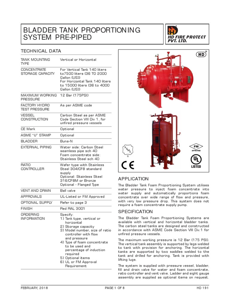 Bladder Tank Foam Proportioning Guide | PDF | Valve | Pipe (Fluid ...