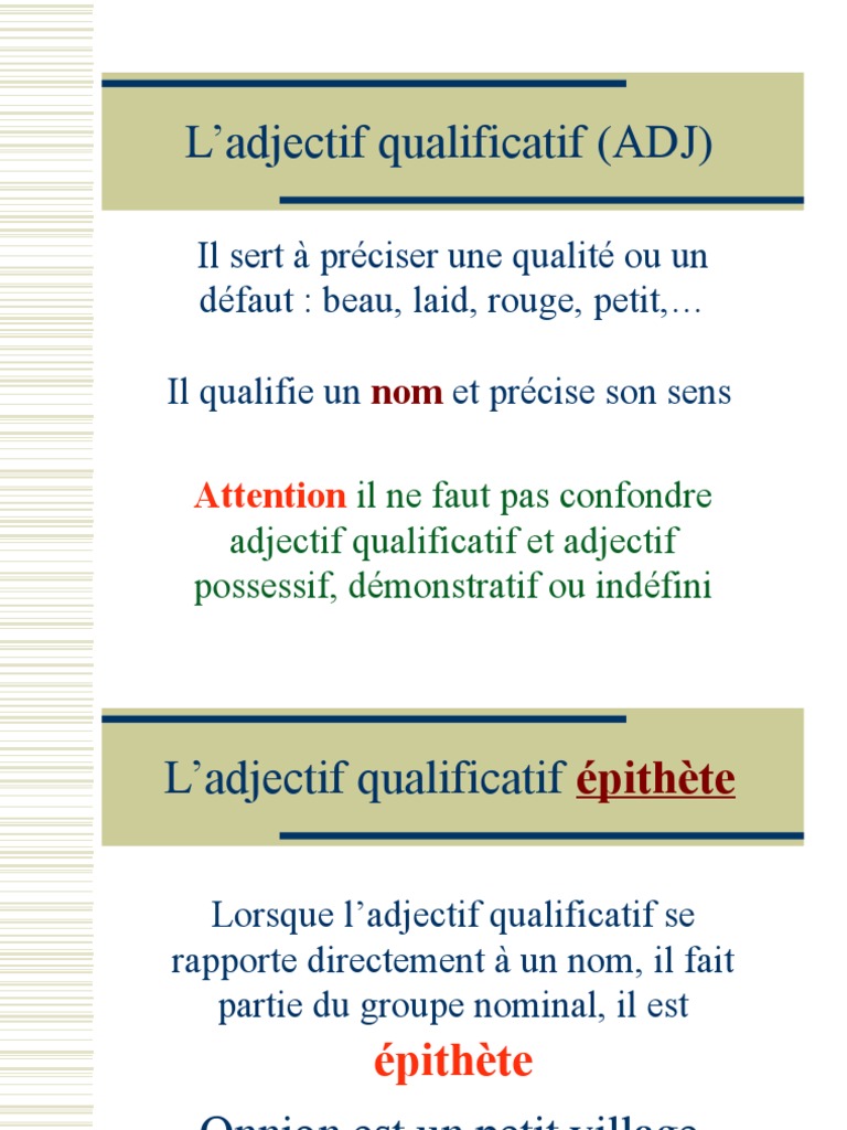 Dictionnaire Des Adjectifs Qualificatifs – QFPK