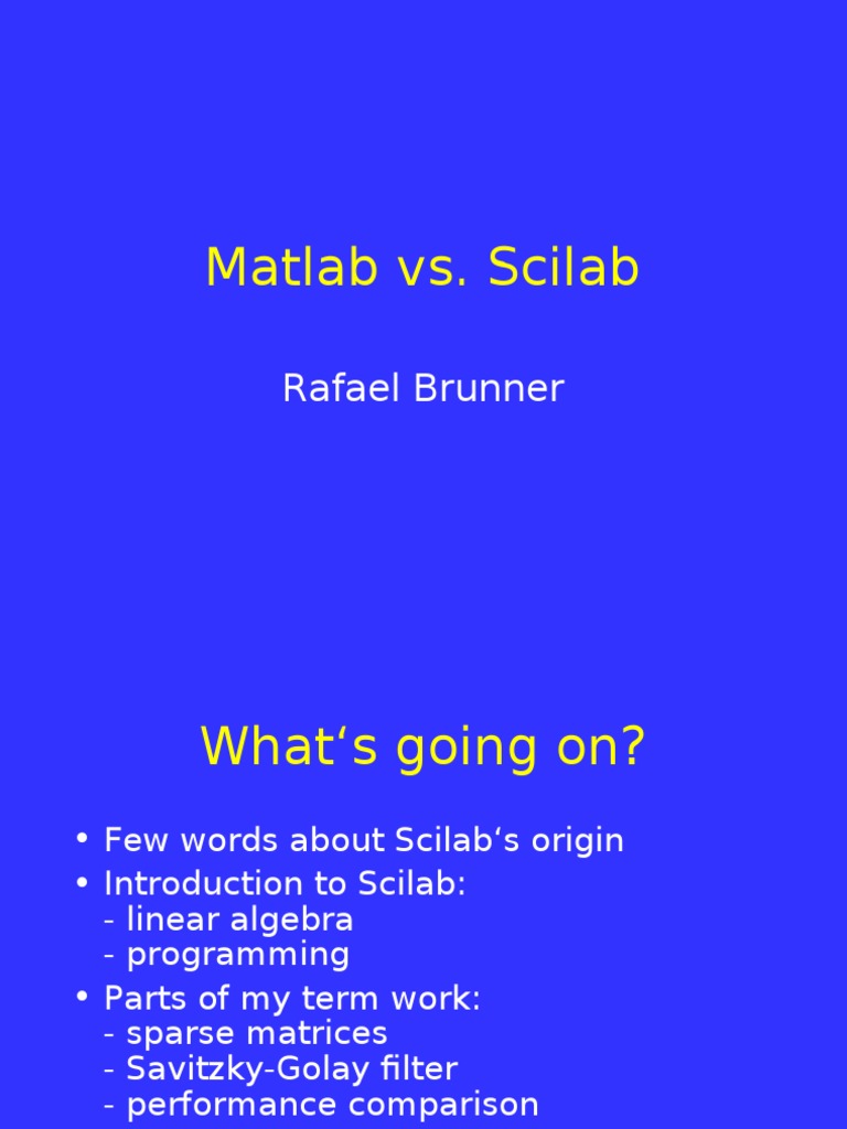 Scilab vs. Matlab: Features & Comparison | PDF