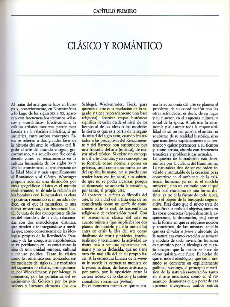ARGAN Giulio Carlo. El Arte Moderno, 1770-1970 Cap. 1. Clásico y Romántico | PDF