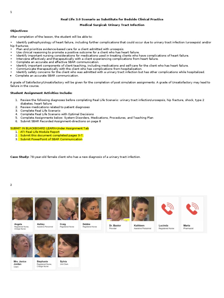 UTI Simulation Assignment Overview | PDF | Urinary Tract Infection ...