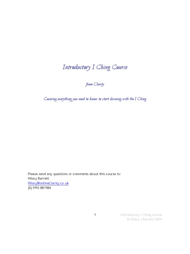 Free I Ching Course | PDF | Yin And Yang