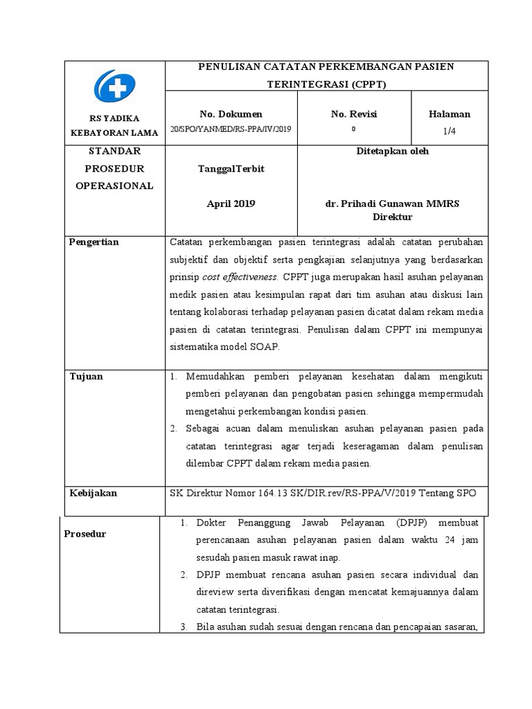 SPO CPPT Di Terintegrasi Oce | PDF